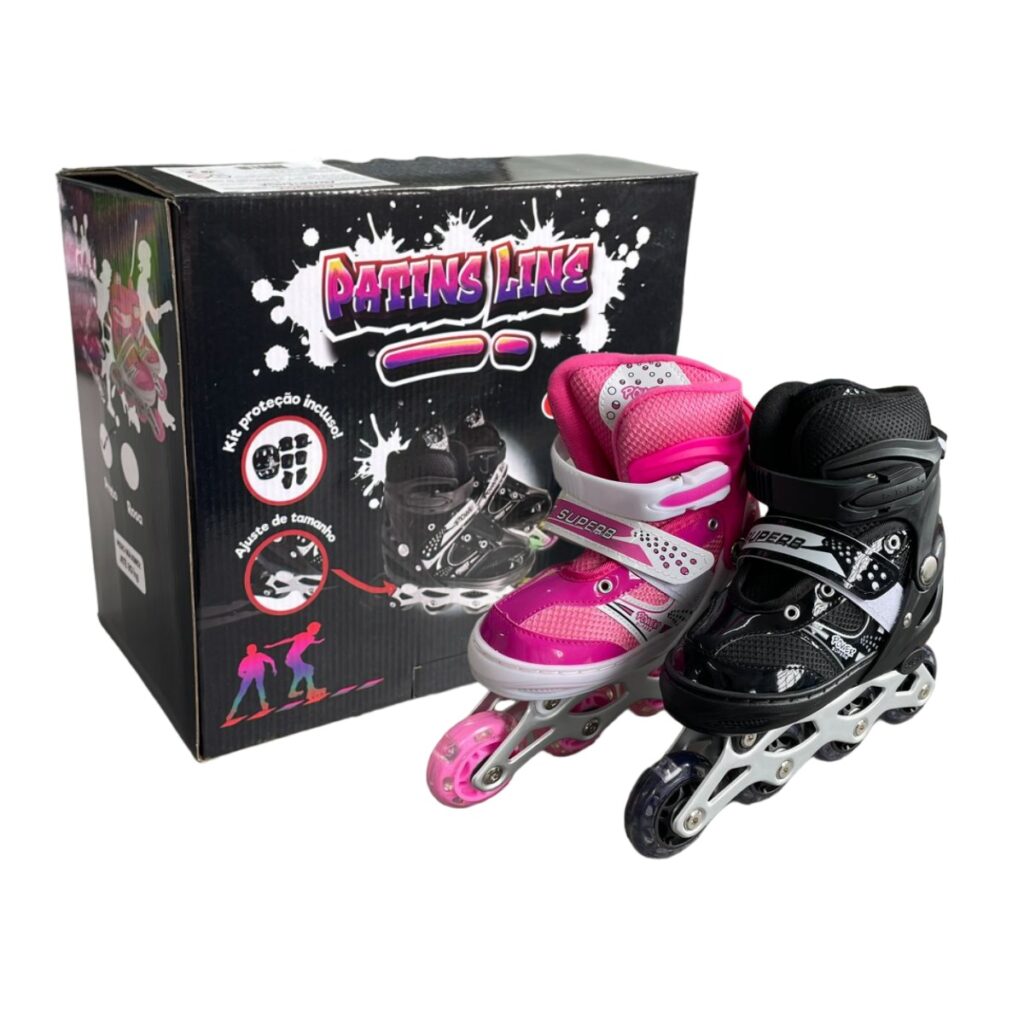 Kit Patins Line Capacete 30-34 – Rosa – Meu Drop Brasil